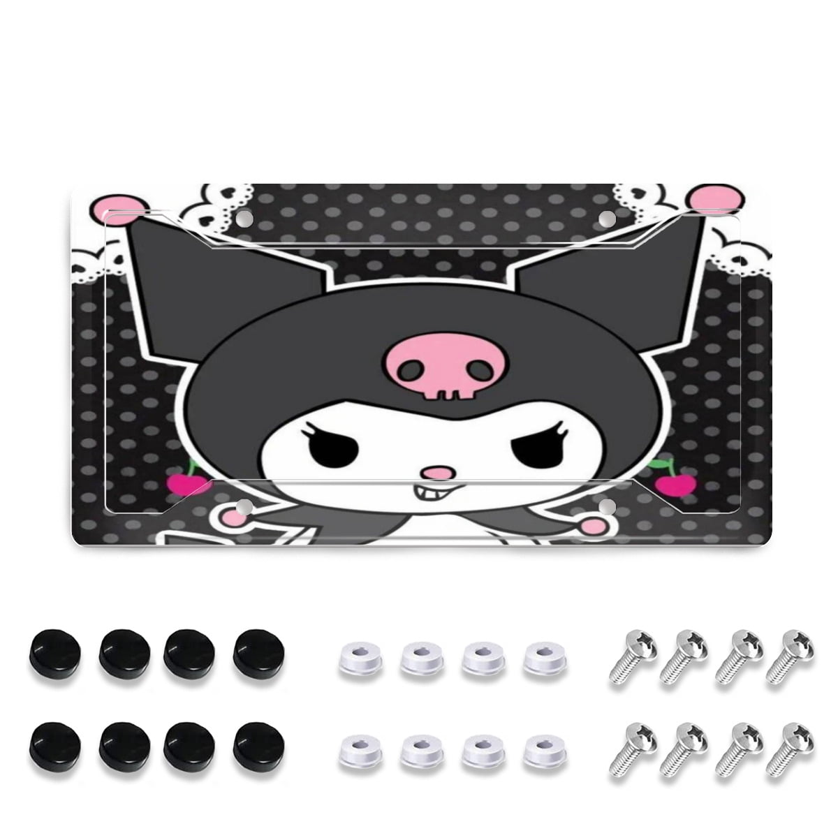 Kuromi License Plate Frame Set - 4-hole License Plate Frame + License ...