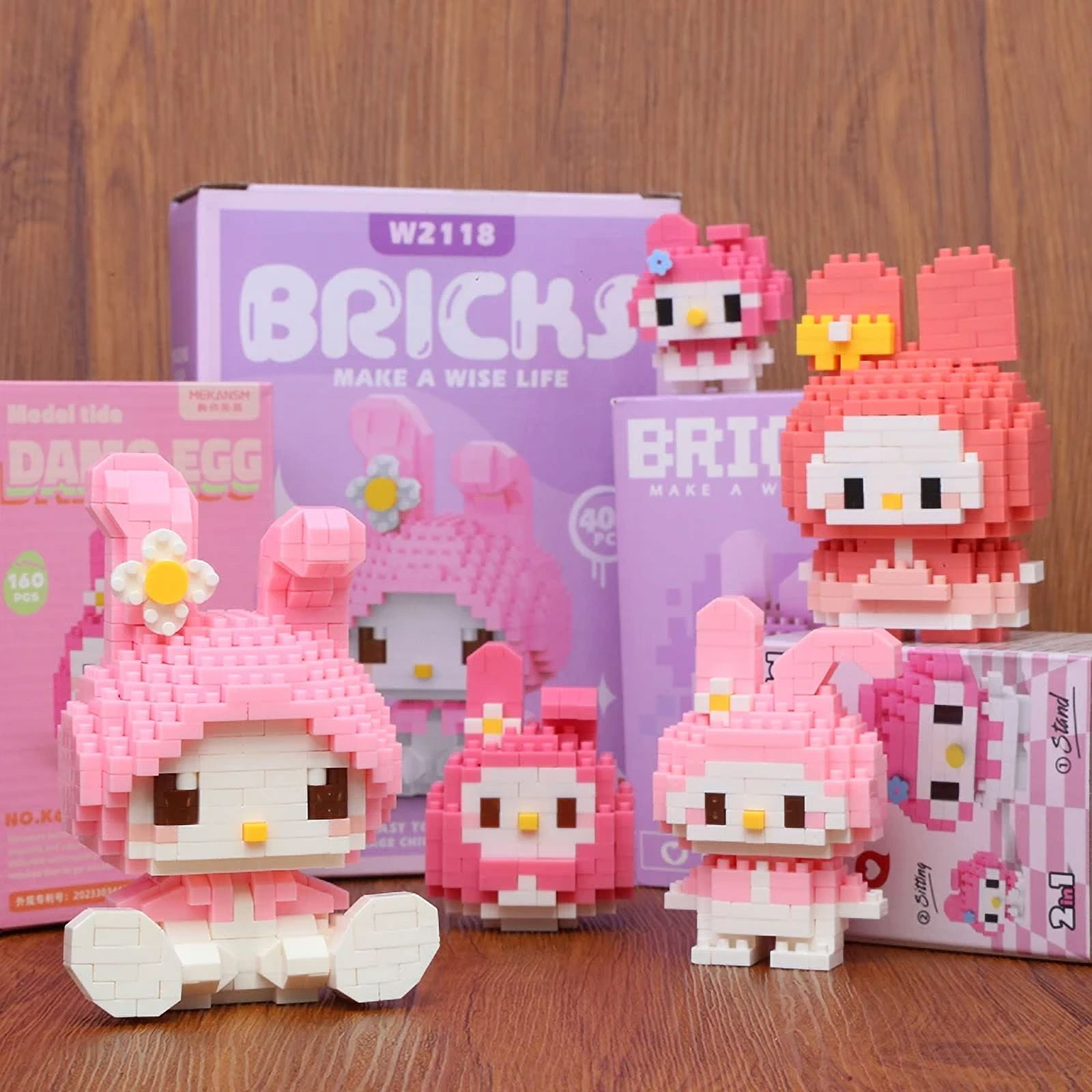 Kuromi LinaBell Hello Kitty Building Blocks Princess Cartoon Bricks for ...