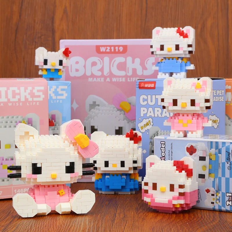 Kuromi LinaBell Hello Kitty Building Blocks Princess Cartoon Bricks for ...