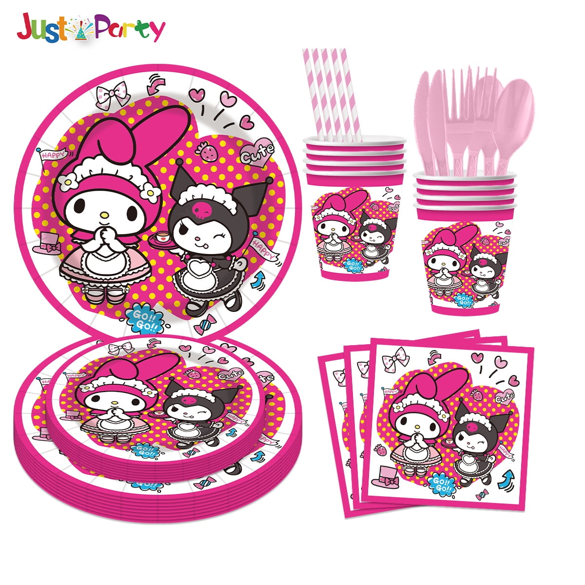 Kuromi-Melody 80/90 PCS Party Supplies, Party Tableware, Disposable ...