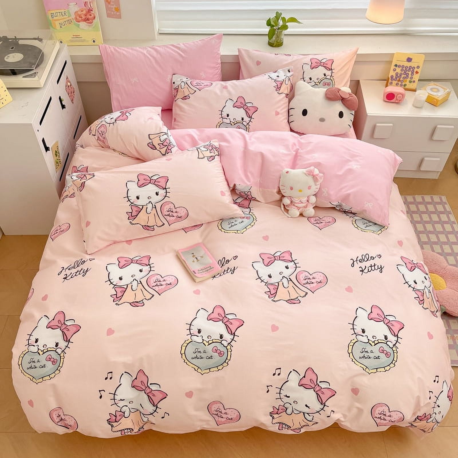 Kuromi Melody Cartoon Duvet Cover Hello Kitty Cinnamoroll Bedding Set ...