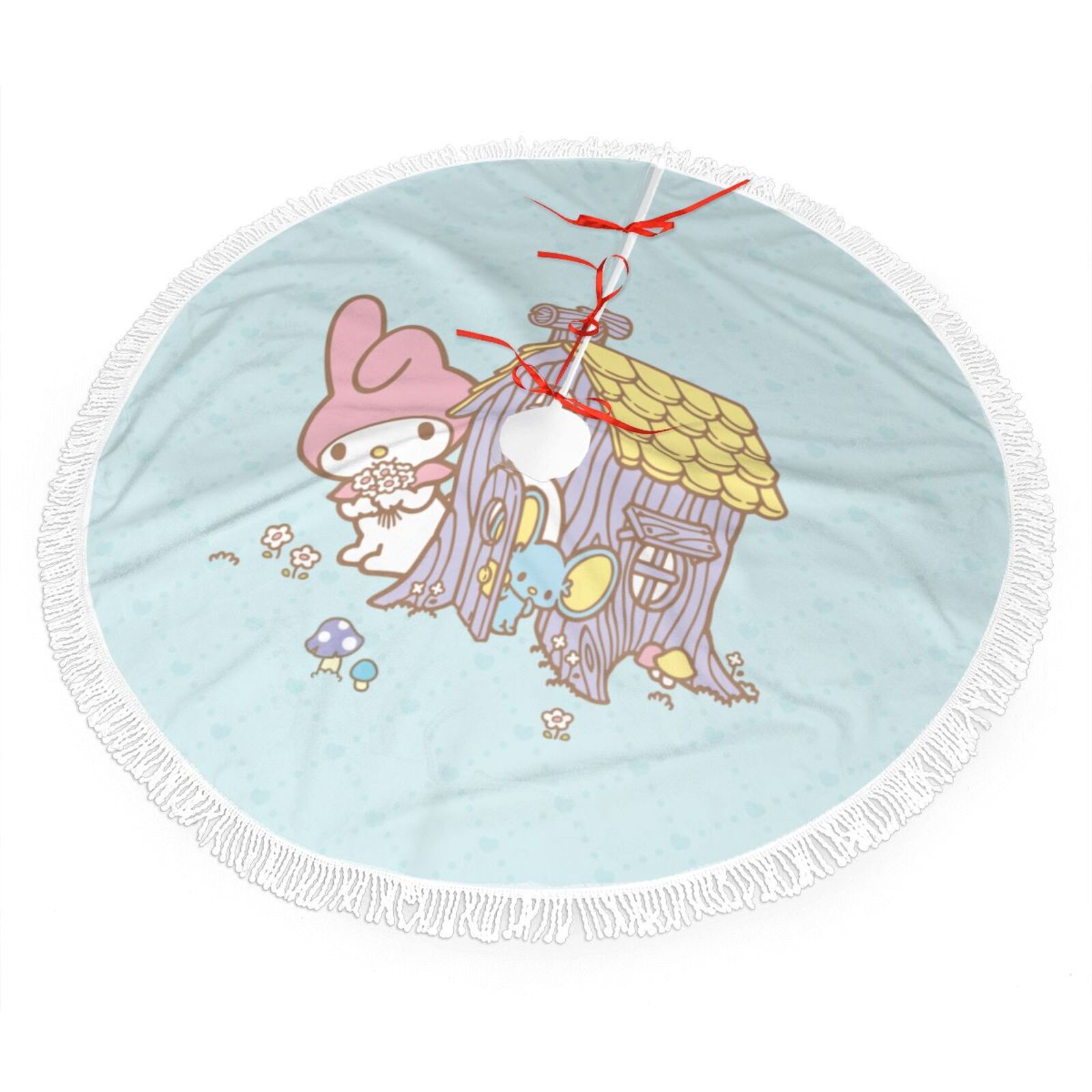 Kuromi and My Melody Christmas Tree Skirt, 48" Xmas Tree Skirts Mat ...