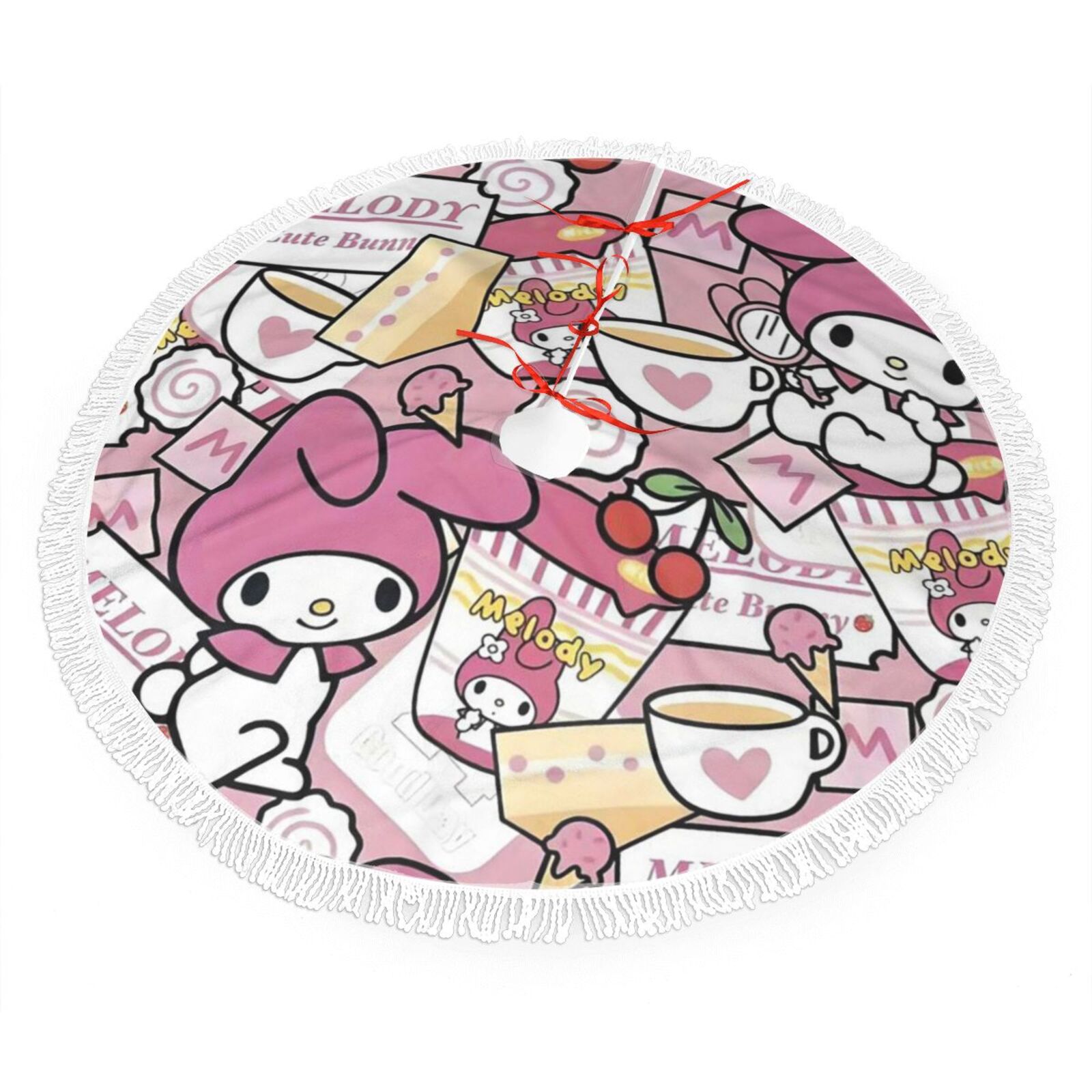 Kuromi and My Melody Christmas Tree Skirt, 48" Xmas Tree Skirts Mat ...