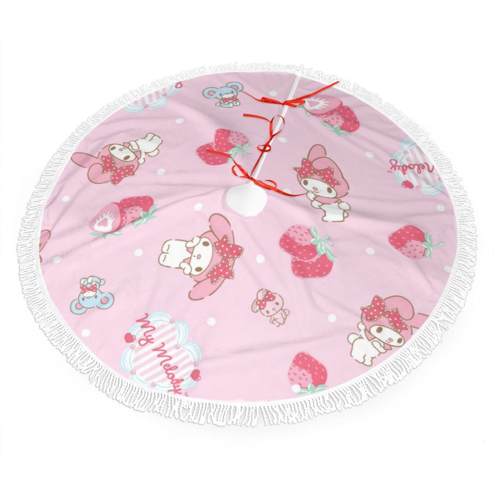 Kuromi and My Melody Christmas Tree Skirt, 48" Xmas Tree Skirts Mat ...