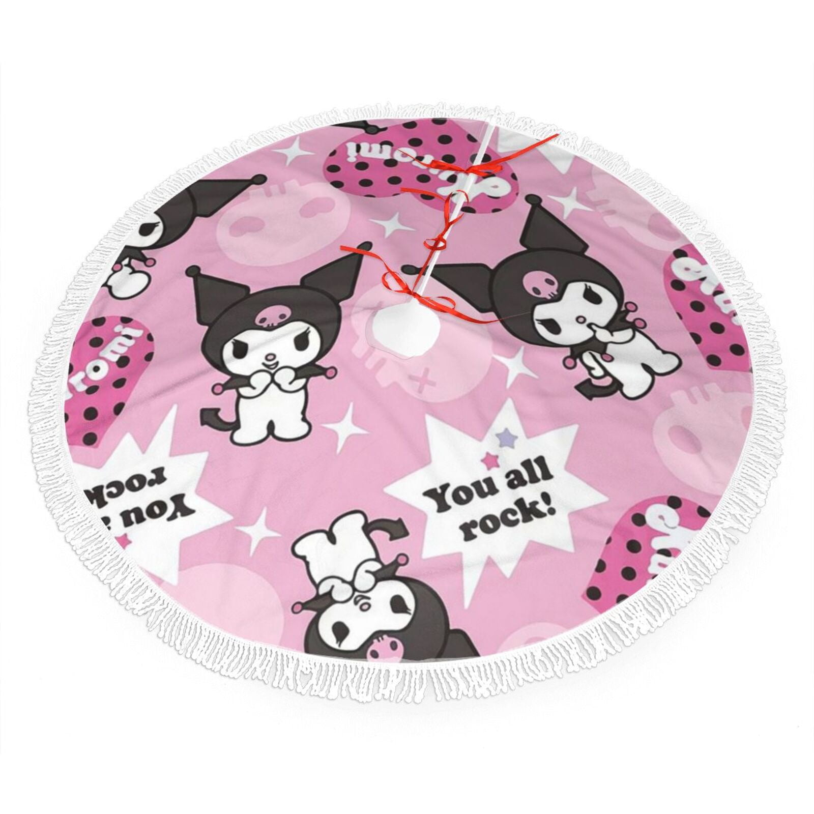 Kuromi and My Melody Christmas Tree Skirt, 48" Xmas Tree Skirts Mat ...