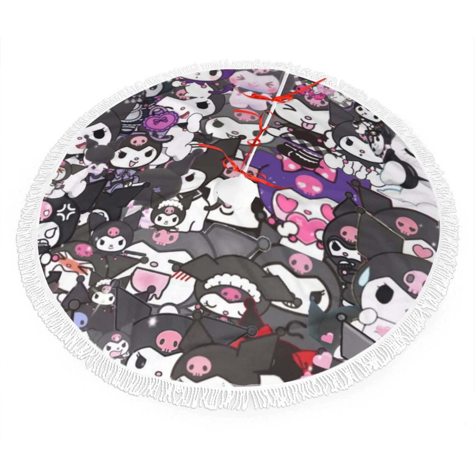 Kuromi and My Melody Christmas Tree Skirt, 48" Xmas Tree Skirts Mat ...
