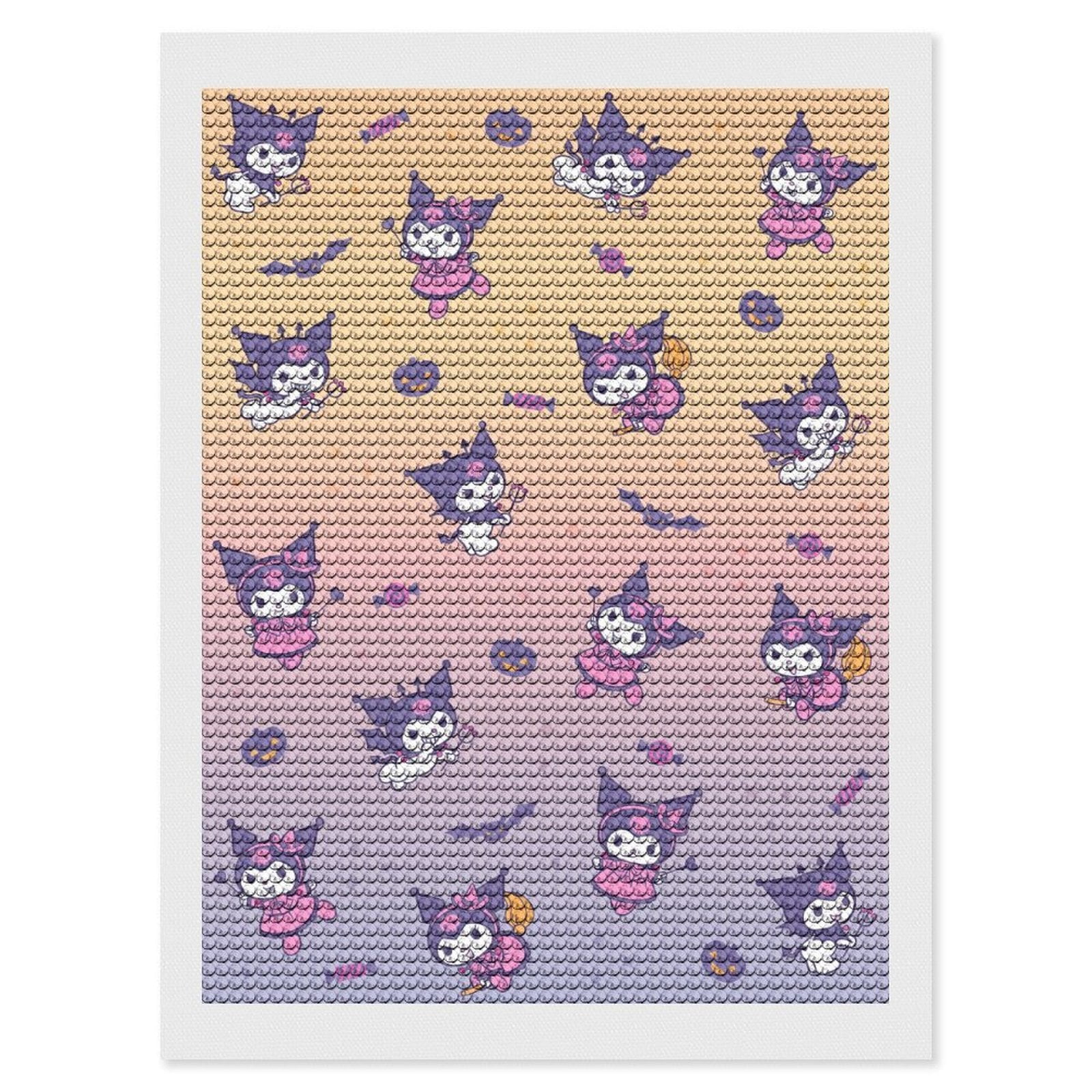 Kuromi And My Melody Diamond Art Kits for Adults 5D Diamond Art Kit Paint by Number for ...