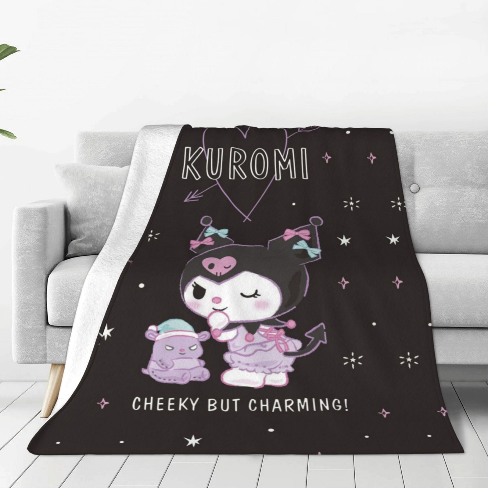 Kuromi And My Melody Fleece Blanket Super Soft Cozy Throw Blanket 40"X30", Lightweight Fuzzy ...