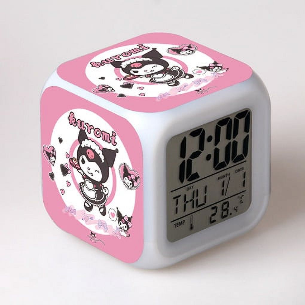 Kuromi Melody Hello Kitty Cinnamoroll Pochacoo Alarm Square Clock ...