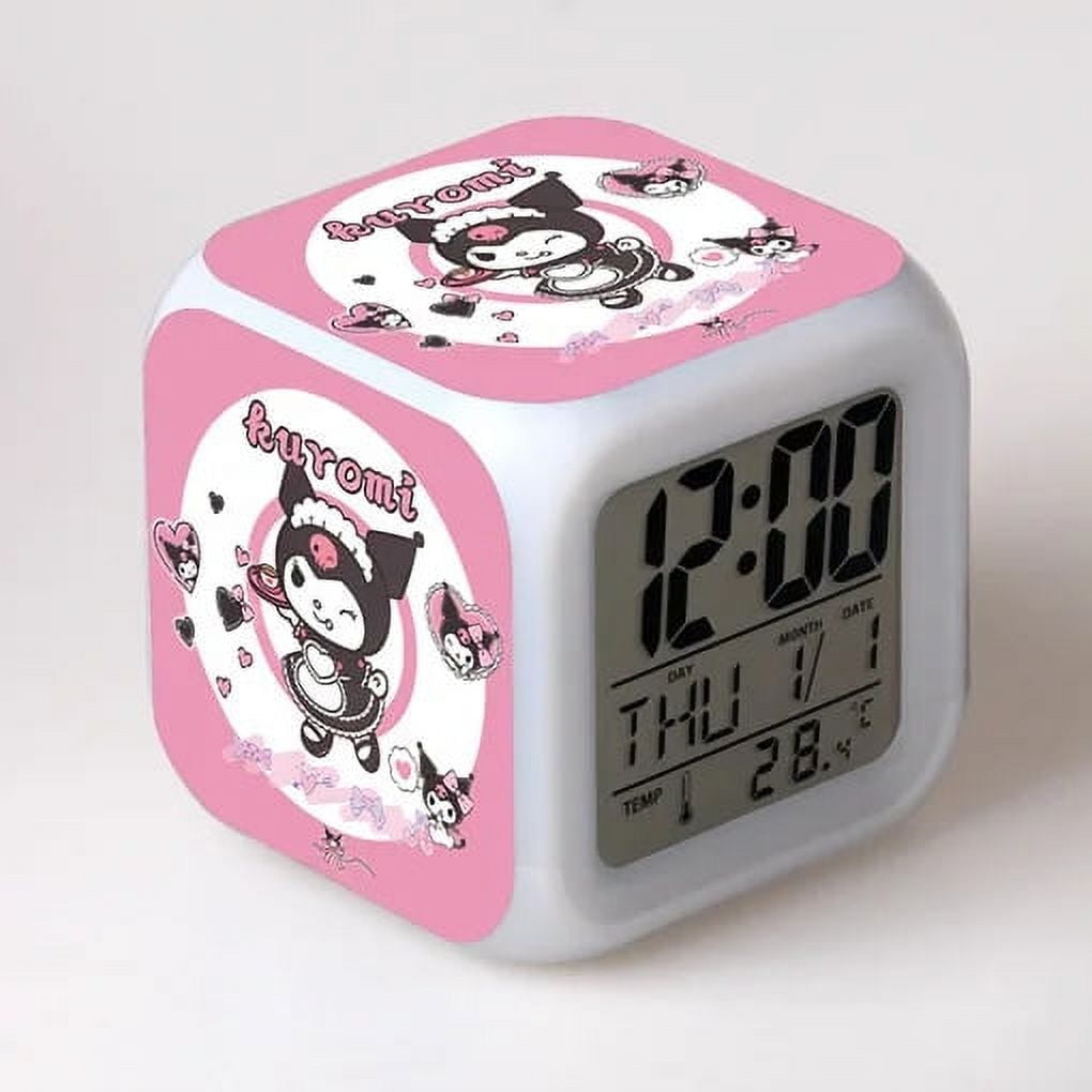 Kuromi Melody Hello Kitty Cinnamoroll Pochacoo Alarm Square Clock ...