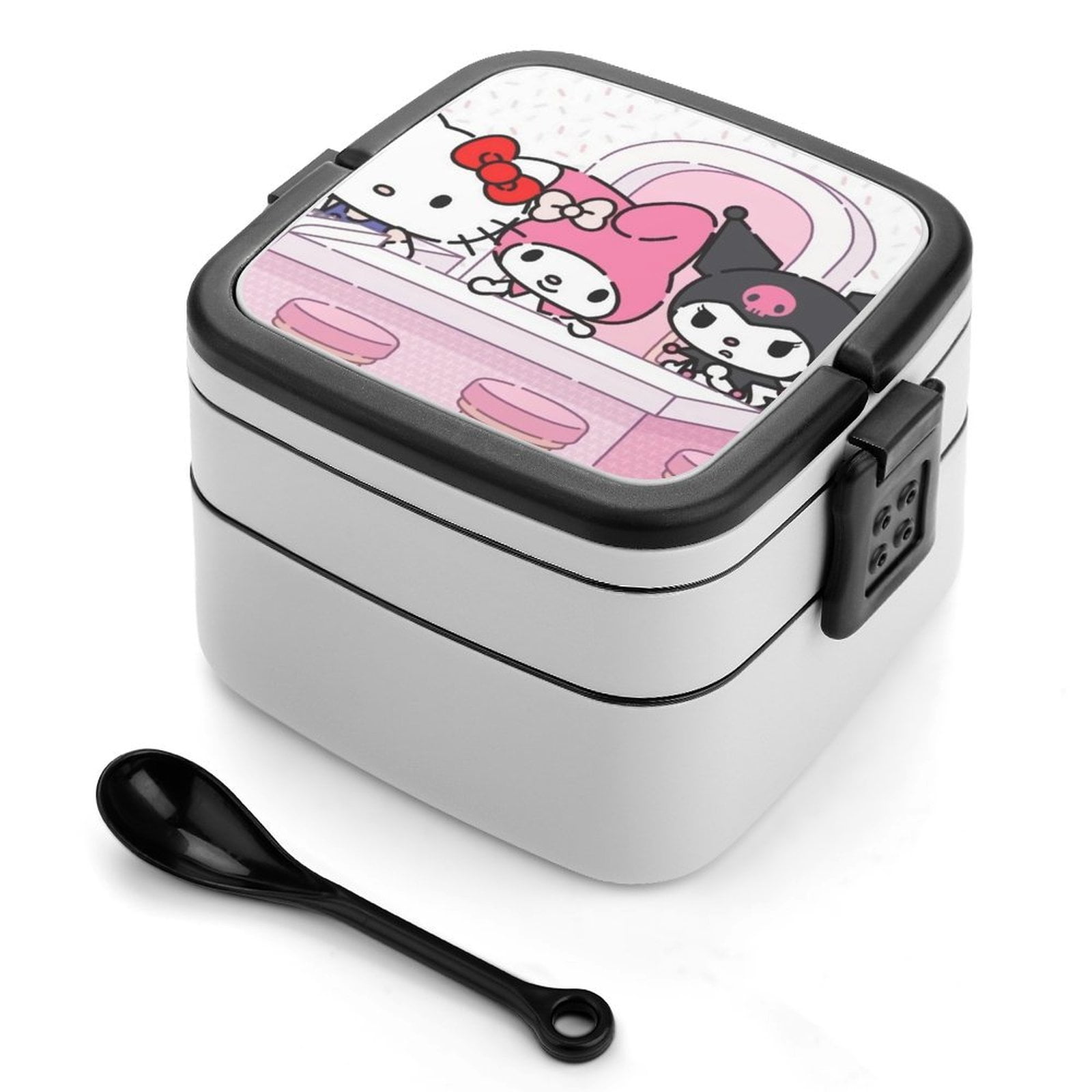 Kuromi Melody Hello Kitty Reusable Bento Boxes Lunch Box Double Layer Stackable Leakproof Lunch ...