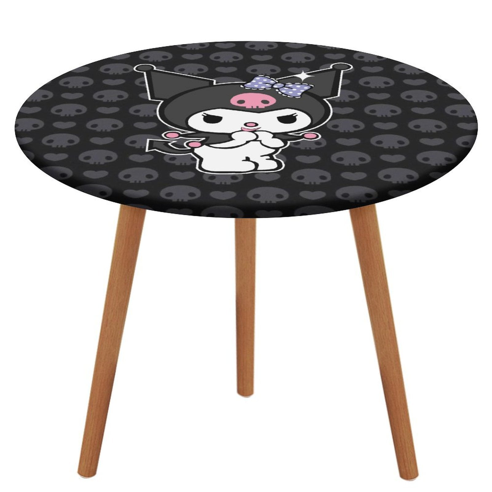 Kuromi And My Melody Kuromi And My Melody Round Fitted Tablecloth with ...