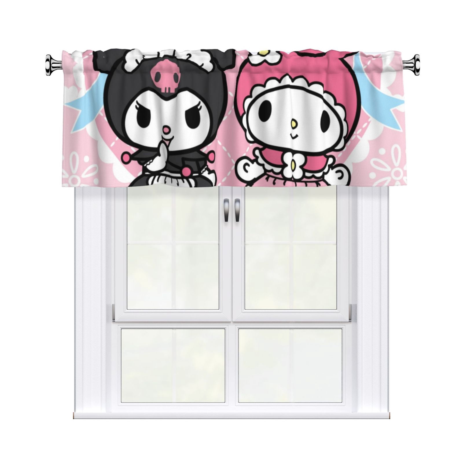 Kuromi and My Melody Valance for Windows, Curtains Valances Rod Pocket ...