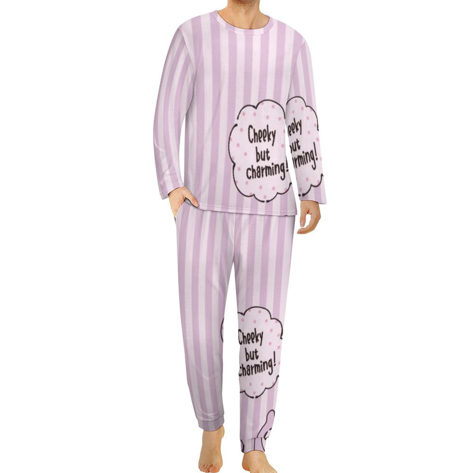 Kuromi Men's Long Sleeve Pajama，Soft Sleepwear Pjs Long for Comfortable ...
