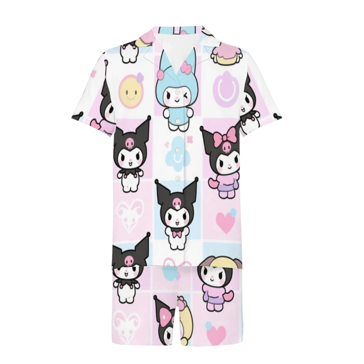 Kuromi Men's Short Pajama Set - Comfort for Nightly Sleep - Walmart.com