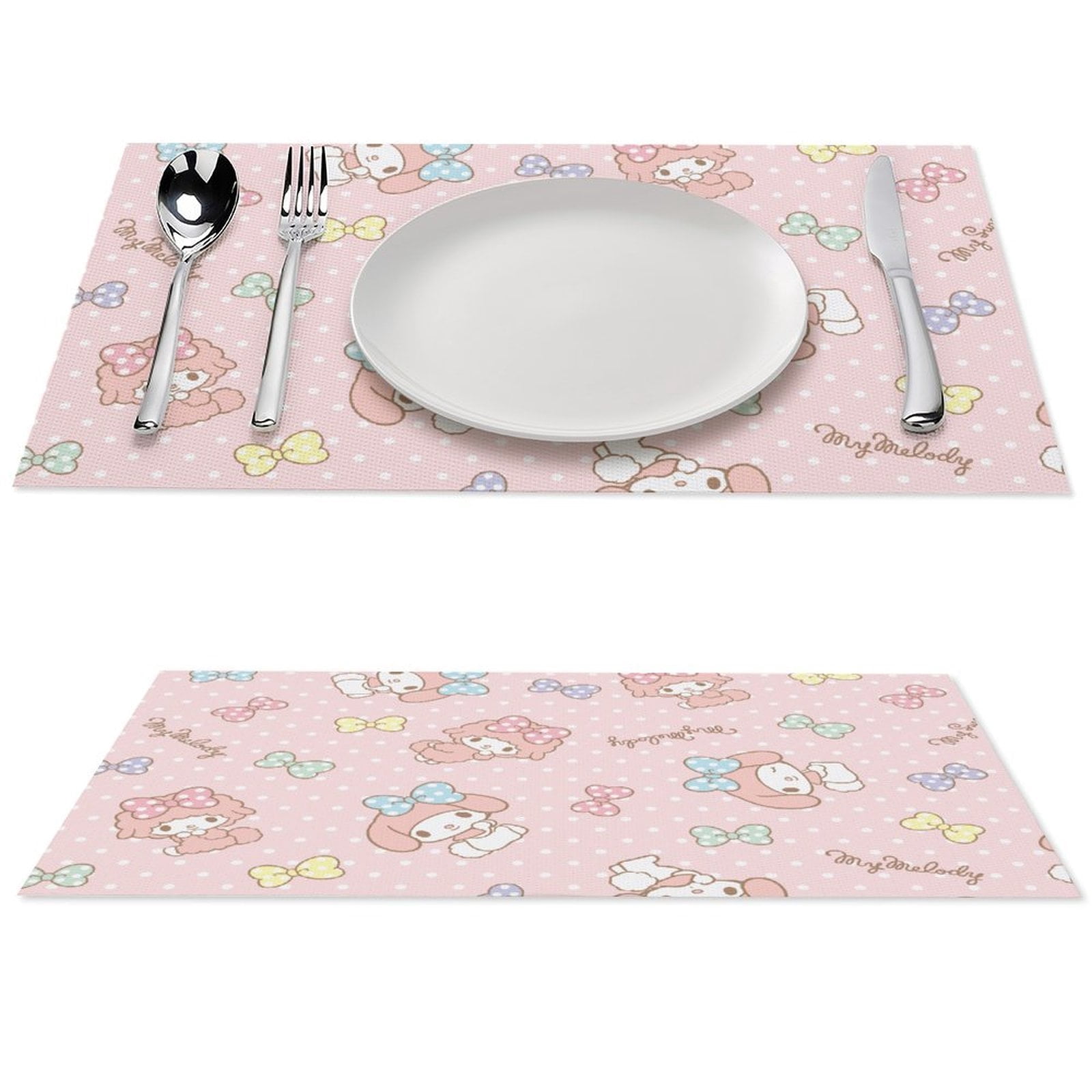 Kuromi+My Melody Cartoon placemats are suitable for indoor dining table ...