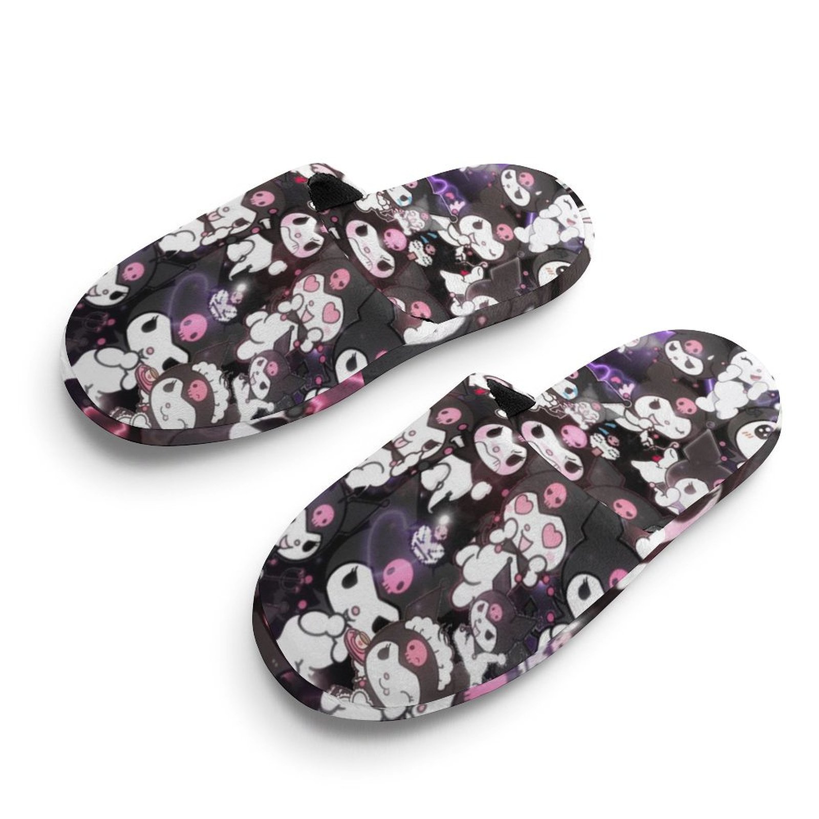 Kuromi My Melody Cotton Slippers For Kids Flannel Plush Fluffy Warm ...