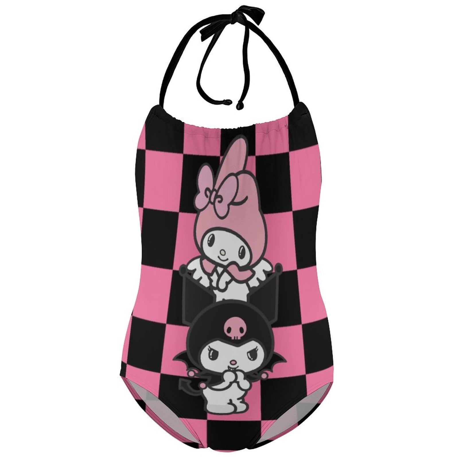 Kuromi & My Melody Girls One Piece Swimsuit Quick Dry Swimwear Print ...