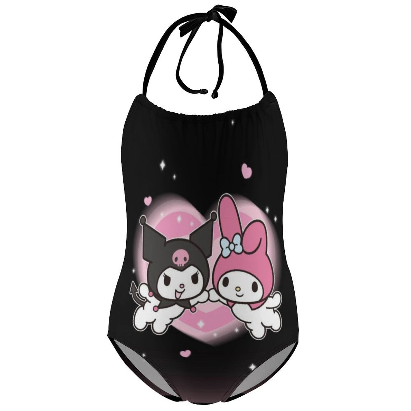 Kuromi & My Melody Girls One Piece Swimsuit Quick Dry Swimwear Print ...