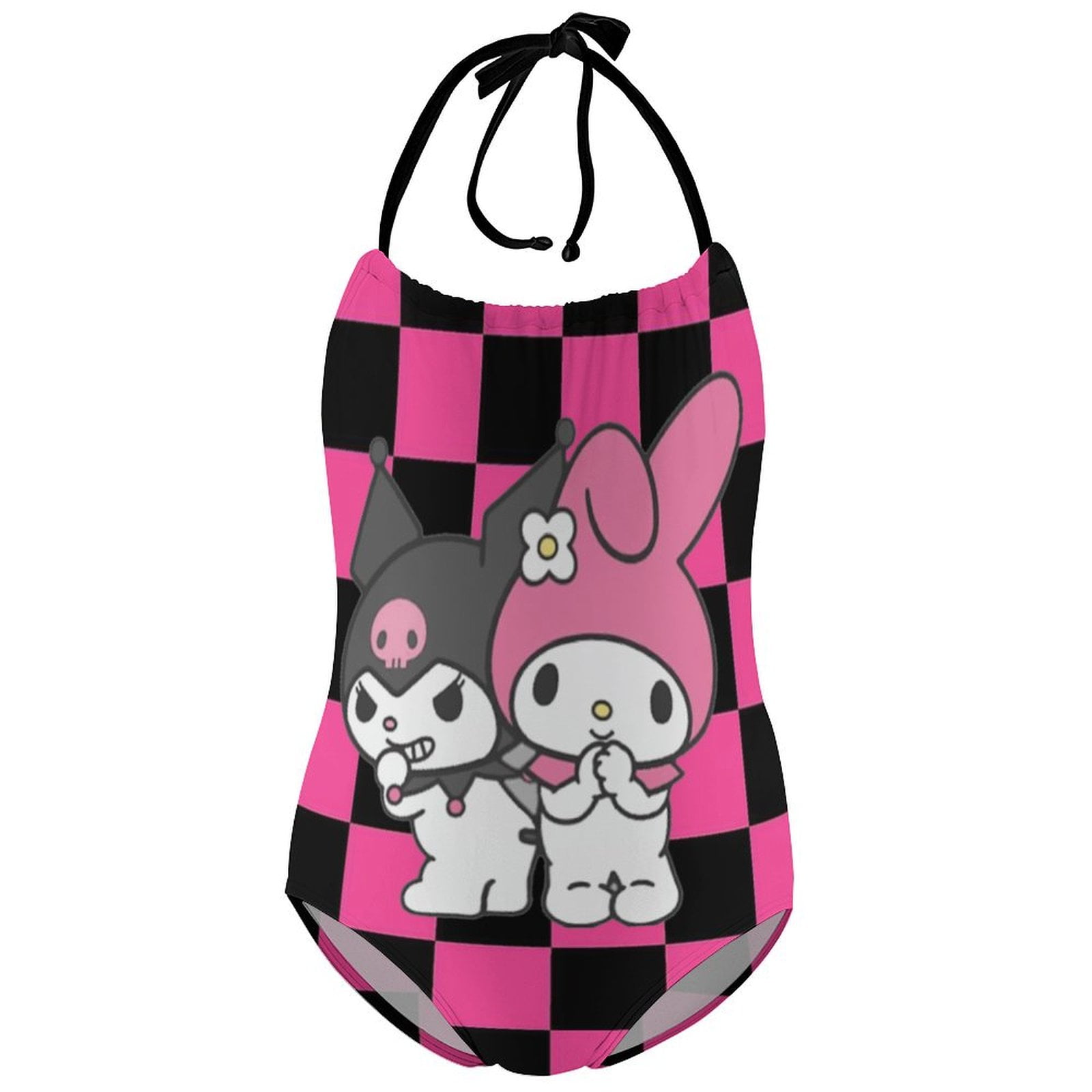 Kuromi And My Melody Girls One Piece Swimsuit Quick Dry Swimwear Print 4962