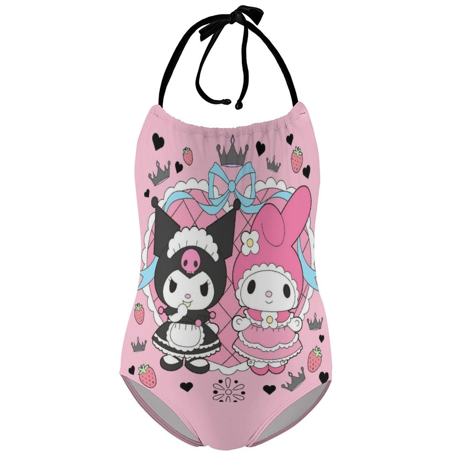 Kuromi & My Melody Girls One Piece Swimsuit Quick Dry Swimwear Print ...