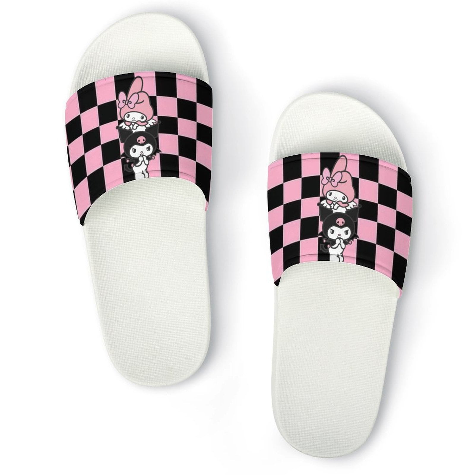 Kuromi & My Melody Home Slippers Non Slip Bathroom Open Toe Shoes ...