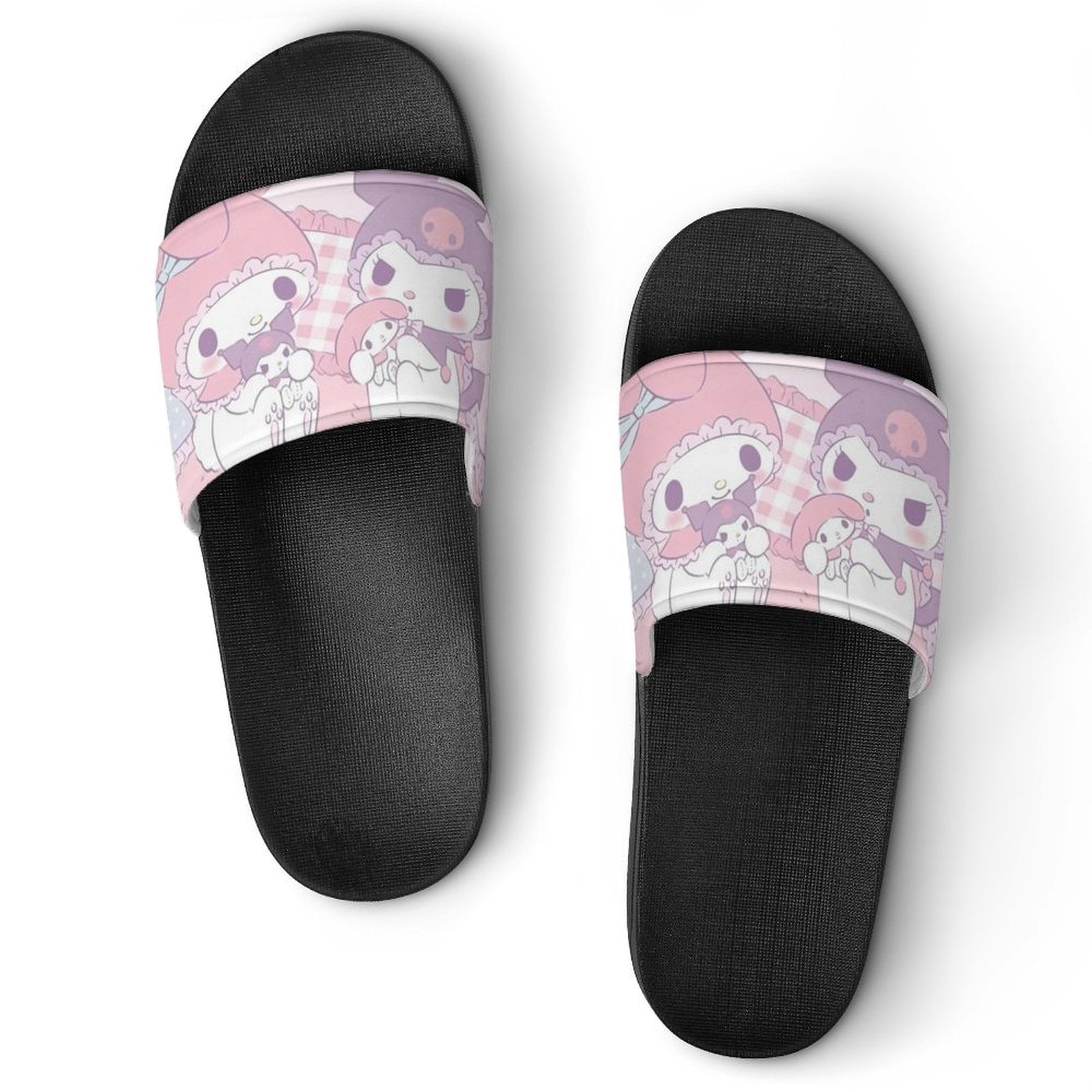Kuromi & My Melody Home Slippers Non Slip Bathroom Open Toe Shoes ...