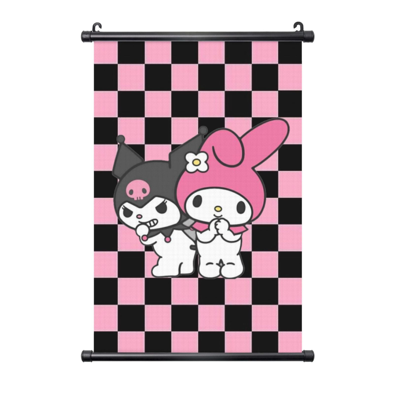 Kuromi & My Melody Poster Black Plastic Shaft Hanging Posters Wall ...