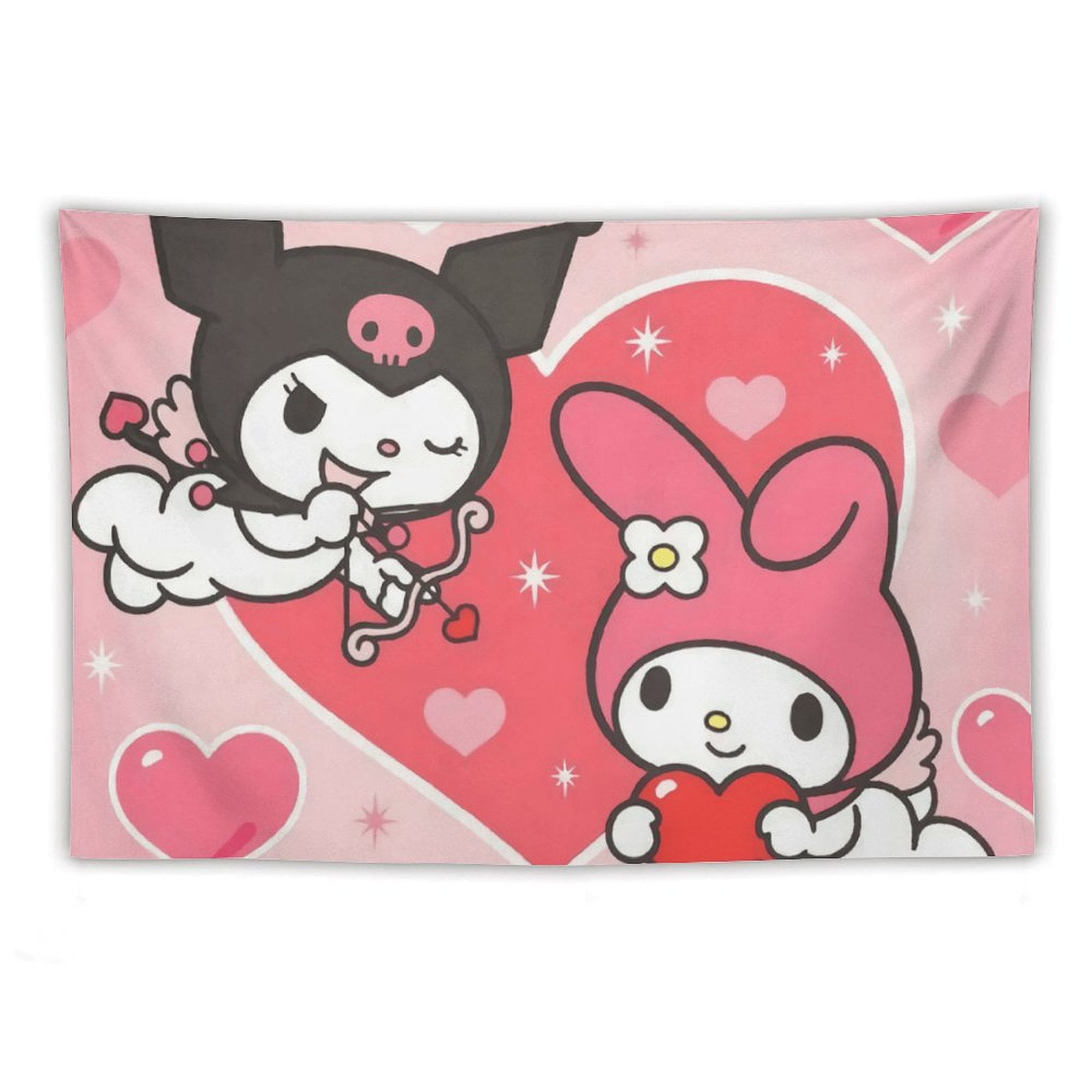 Kuromi+My Melody Rapper Hip Hop Music Tapestries 60"x90" Wall Hanging ...
