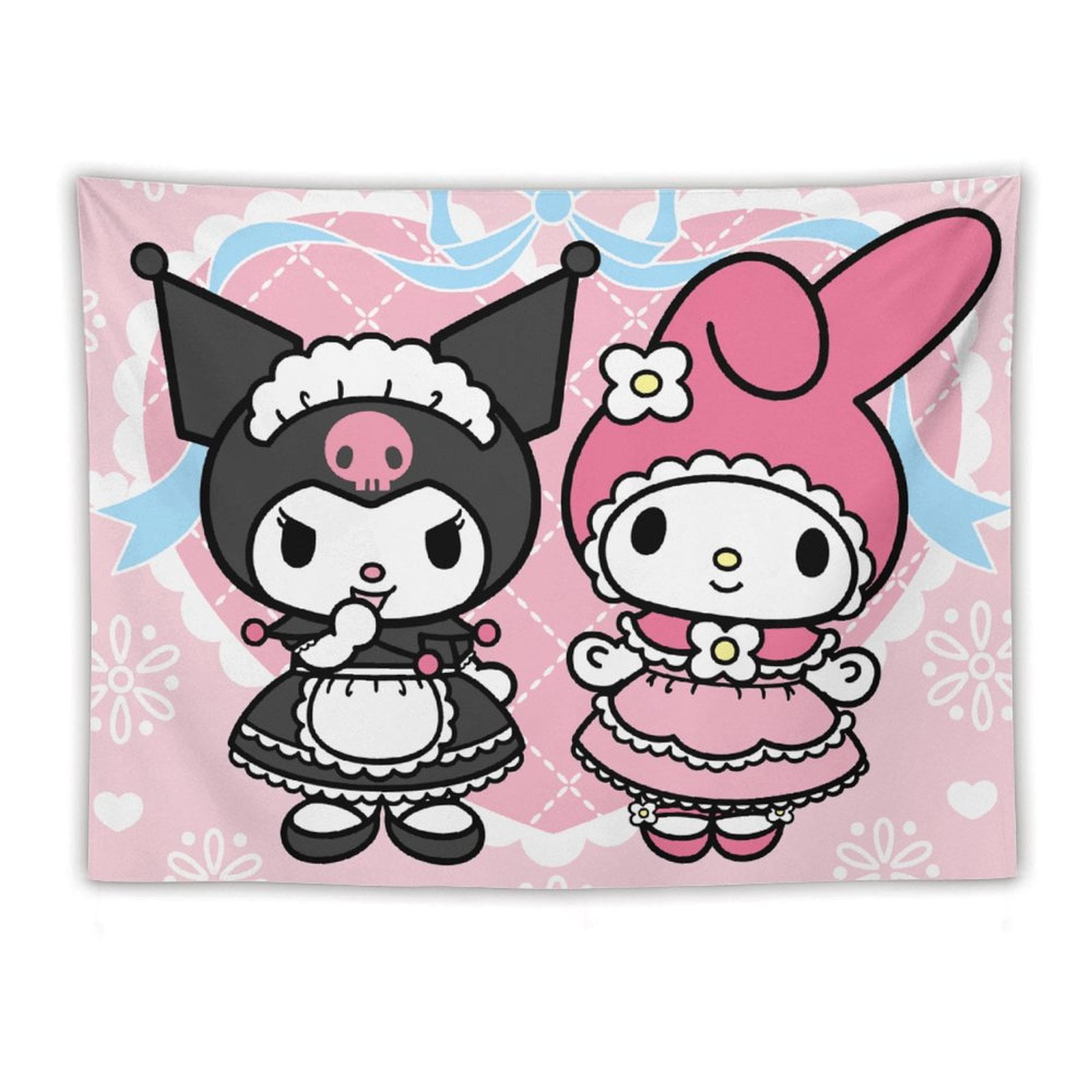 Kuromi+My Melody Rapper Hip Hop Music Tapestry 60"x80" Home Decoration ...