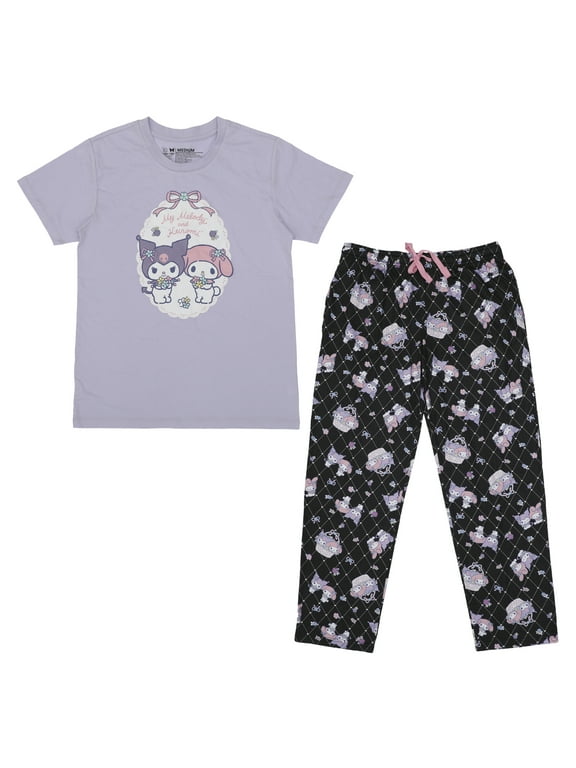 Kawaii Sanrio Kuromi Cinnamoroll My Melody Plush Loungewear Women's ...