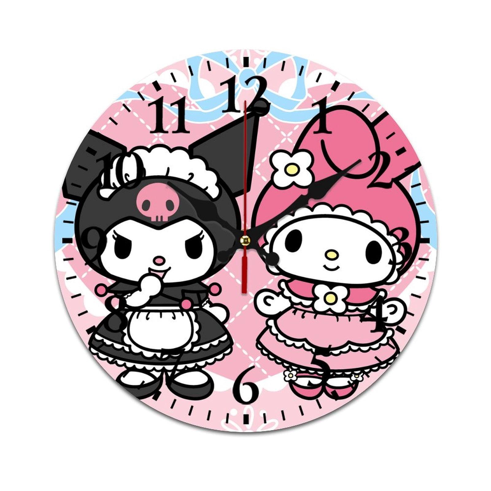 Kuromi+My Melody wall clocks battery operated decorative 25cm/9.84in ...