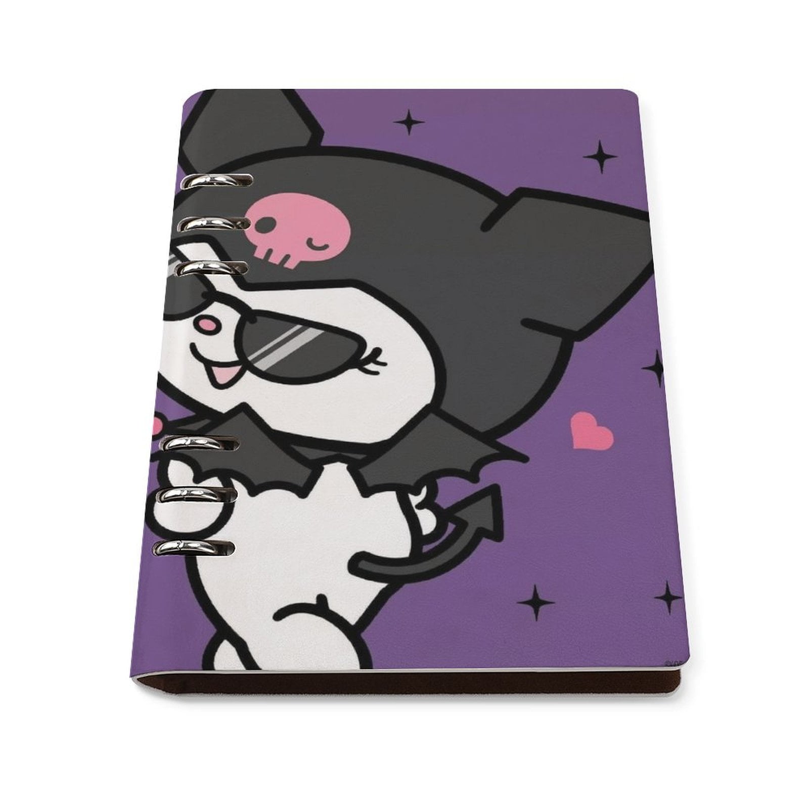 Kuromi Nerd Glasses Refillable Leather A5 Loose Leaf Notebook, Loose ...