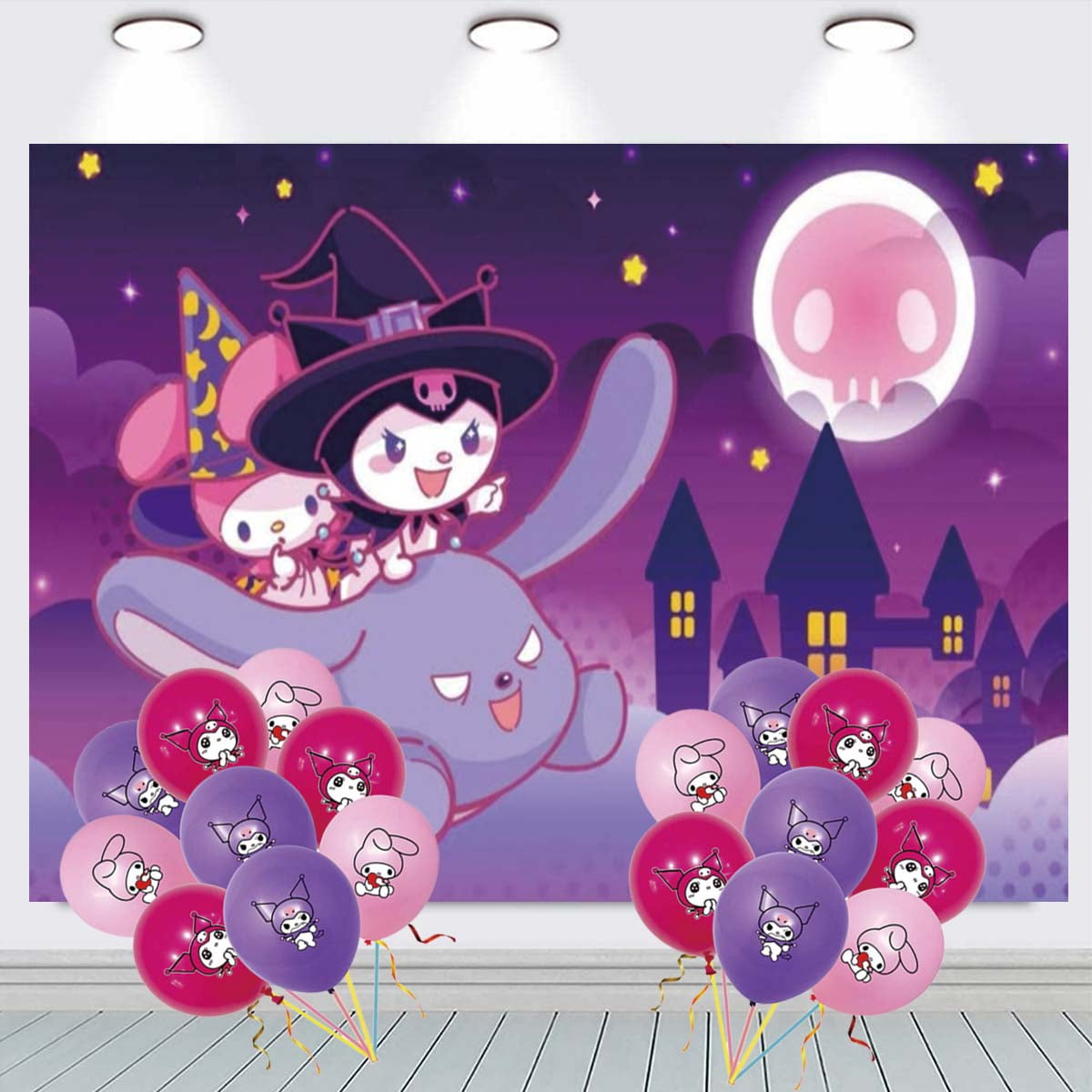 Kuromi Party Decorations Backdrop Banner Balloons Taspestry Wall Decor ...