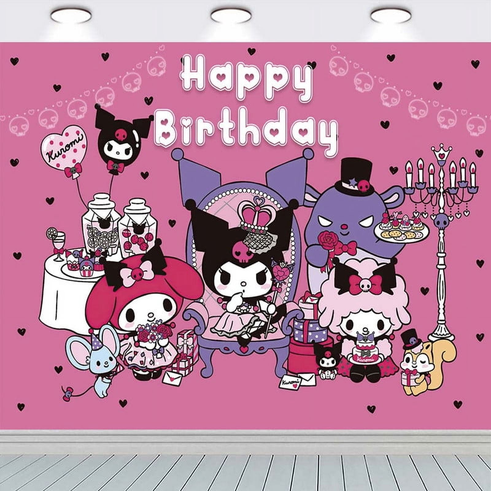 Kuromi Party Supplies for Photography Taspestry Post Backdrop Banner ...