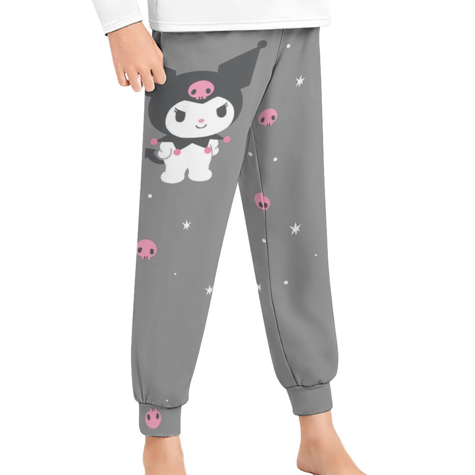 Kuromi Pink Skulls Kid's Pajamas Sleep Bottoms Sleepwear Comfy Cozy ...