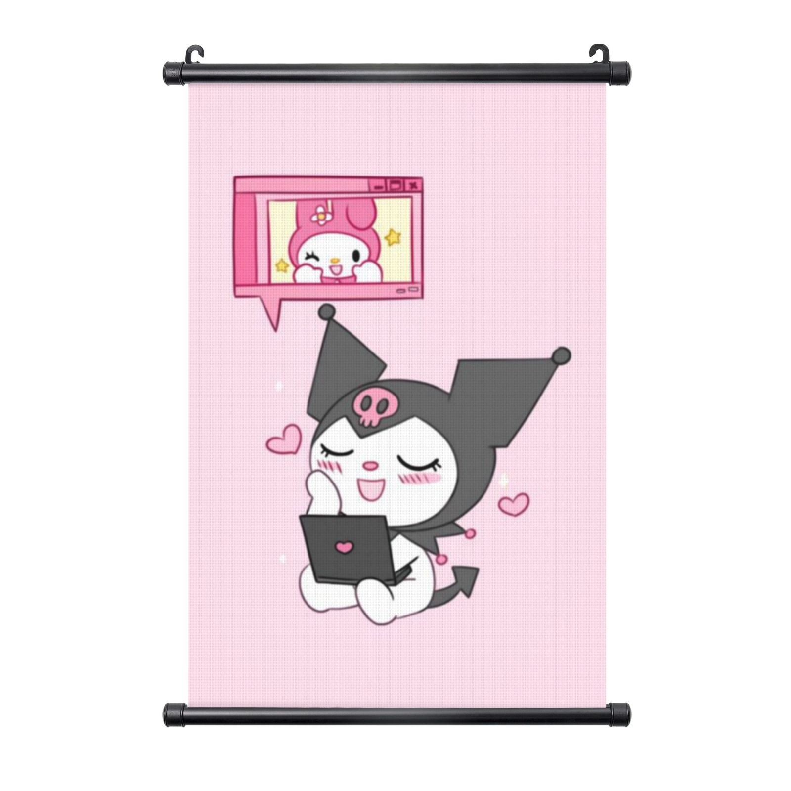 Kuromi Poster Black Plastic Shaft Hanging Posters Wall Hanging Art ...