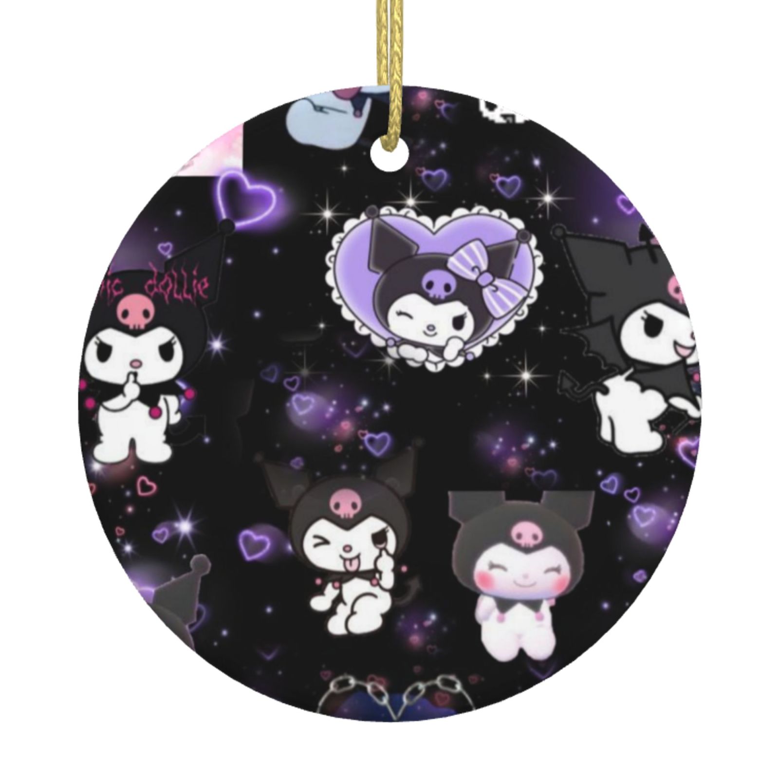 Kuromi Purple Heart Christmas Ornament,Farmhouse Christmas Tree Holiday ...