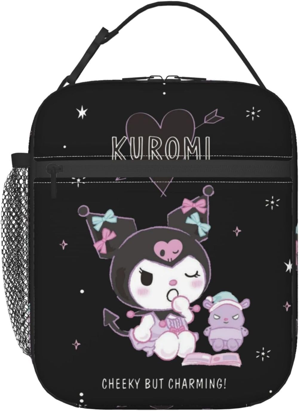 Kuromi Reusable Cute Cartoon Black Cat Lunch Bag Insulated Office ...