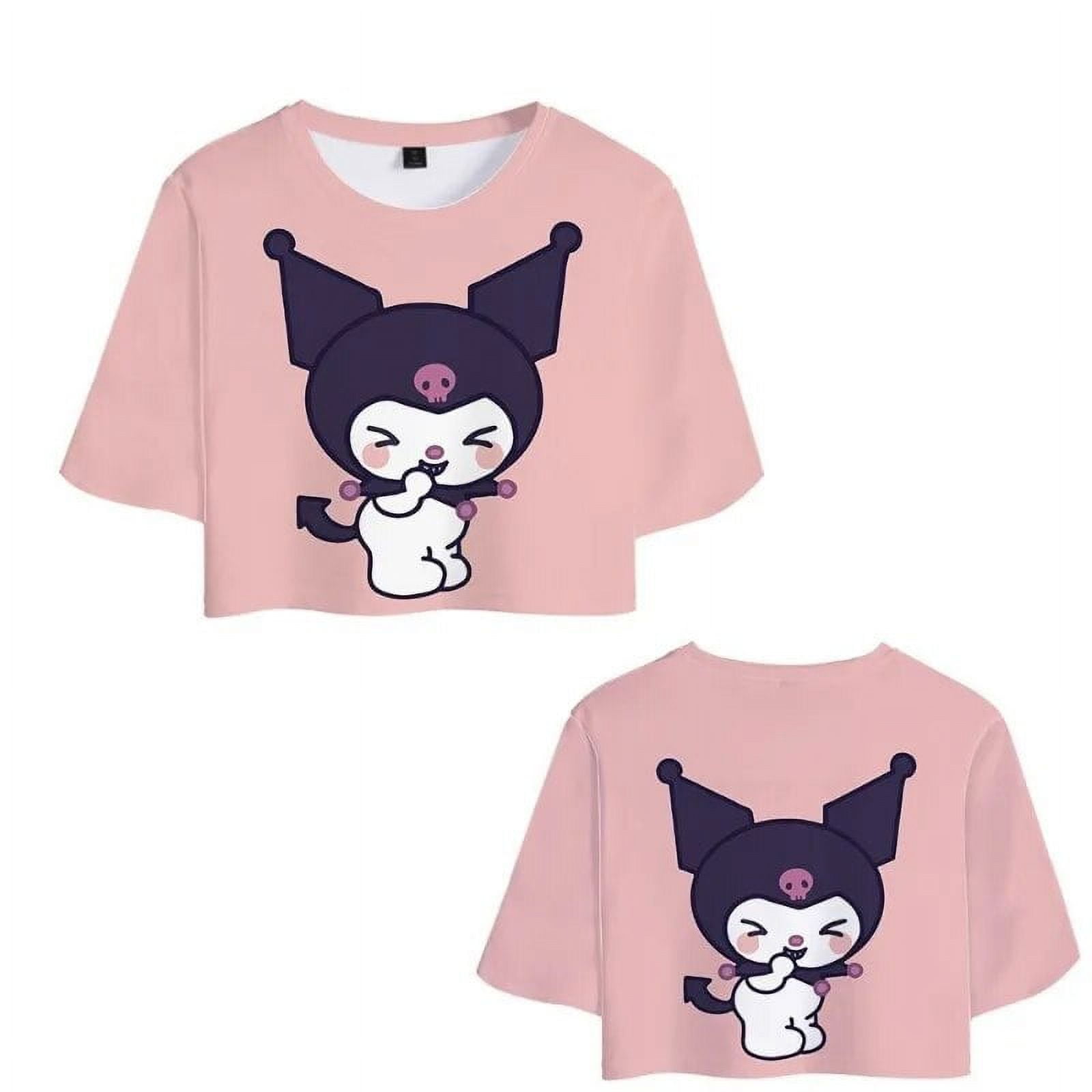 Kuromi Sanrio cartoon anime peripheral top summer short-sleeved T-shirt ...