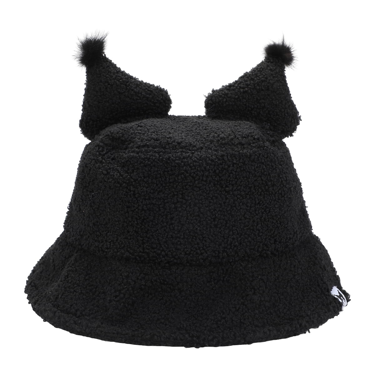 Kuromi Short Fur Novelty Ears Bucket Hat with Woven Label - Walmart.com