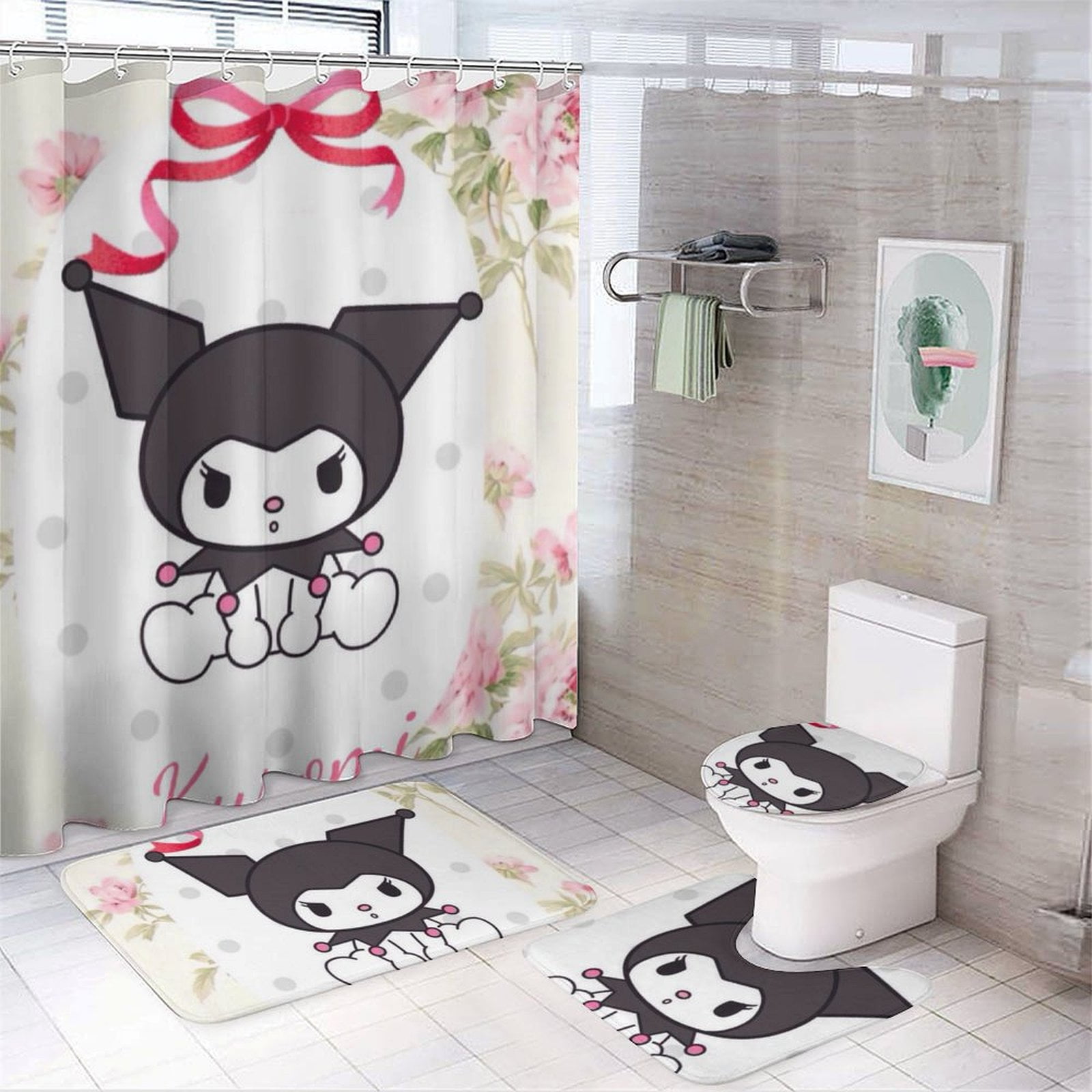 Yerwa Kuromi Shower Curtain Sets Lovely Bathroom Sets with Shower ...