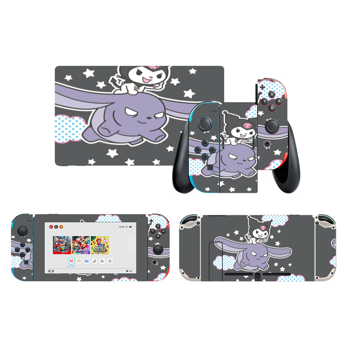 Kuromi Skin Protector Decal for Nintendo Switch, Game Protector Full ...
