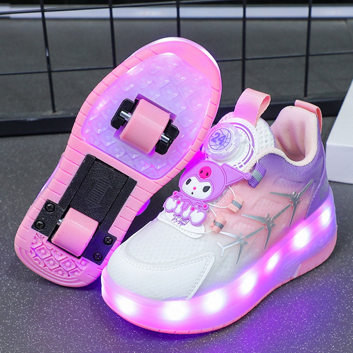 Kuromi Sports Skates Flashing Light Gifts Sanrio Kuromi Shoes Cute ...