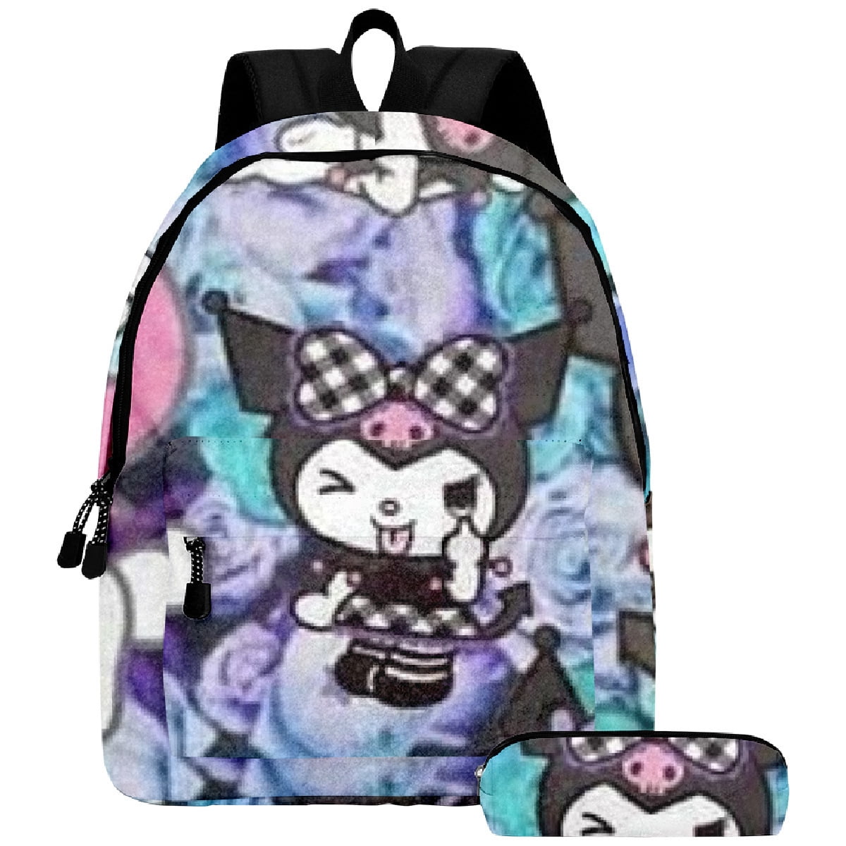 Kuromi Stitch Backpack with Pencil Case 2pcs 17 Inch Backpack Cartoon ...