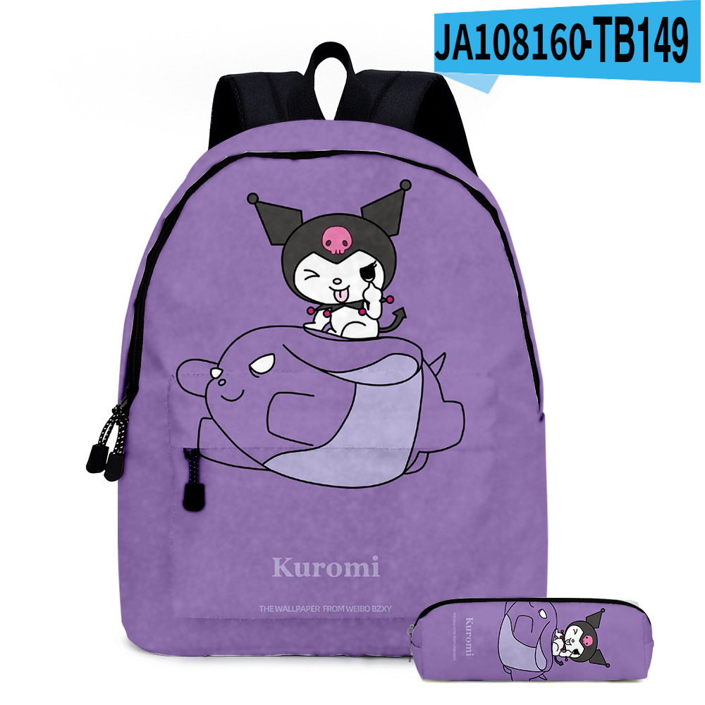 Kuromi Stitch Backpack with Pencil Case 2pcs 17 Inch Backpack Cartoon ...