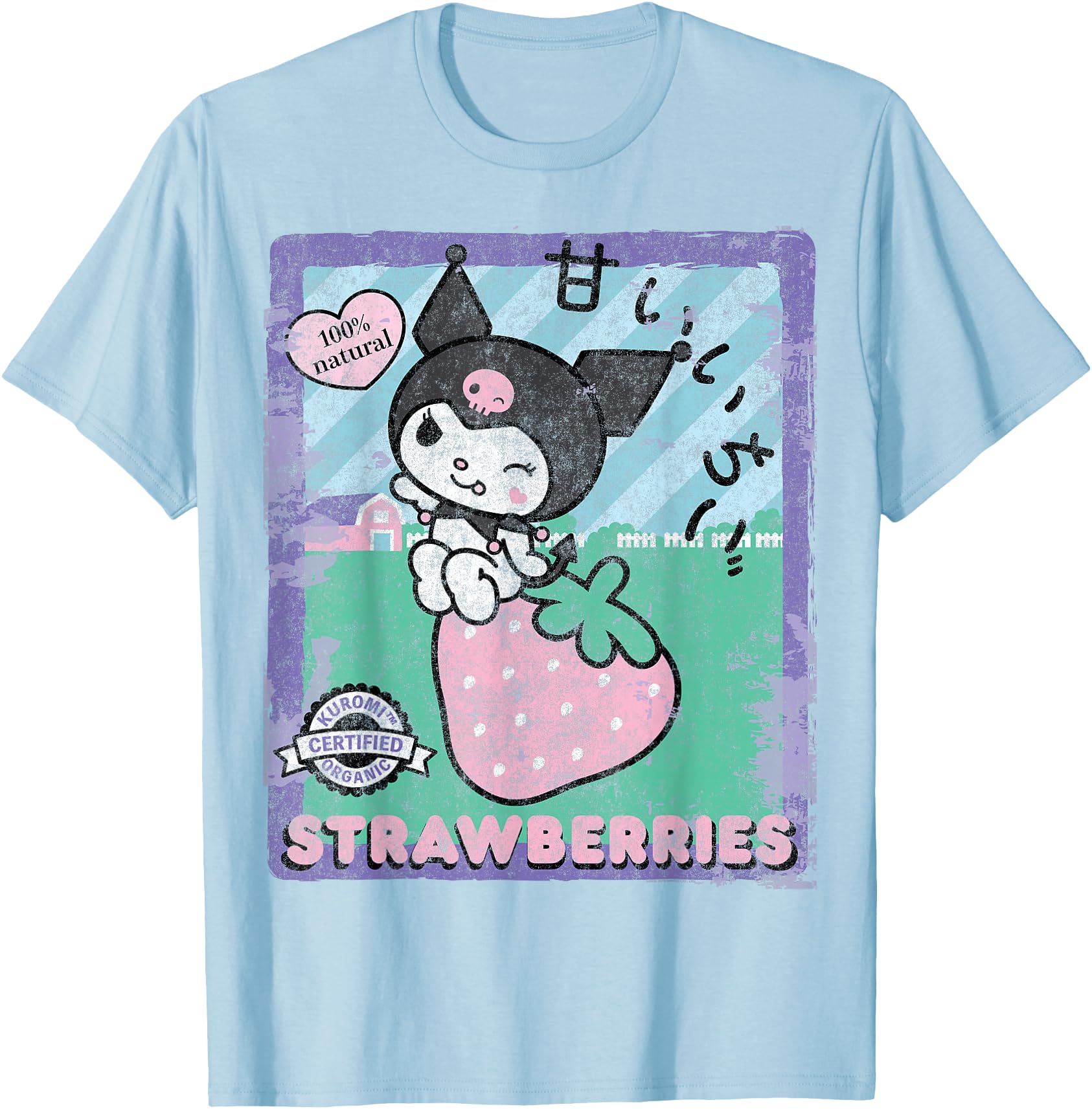 Kuromi Strawberry Picking Strawberries Farm DTG Print Unisex T-Shirt ...