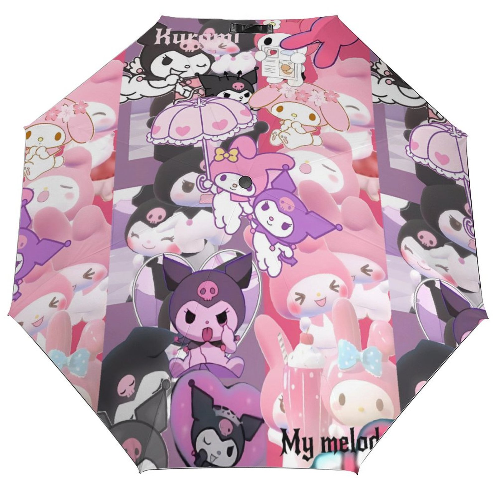 Kuromi Sun umbrella Automatic Open/Close Sun Rain Travel Umbrella UV ...