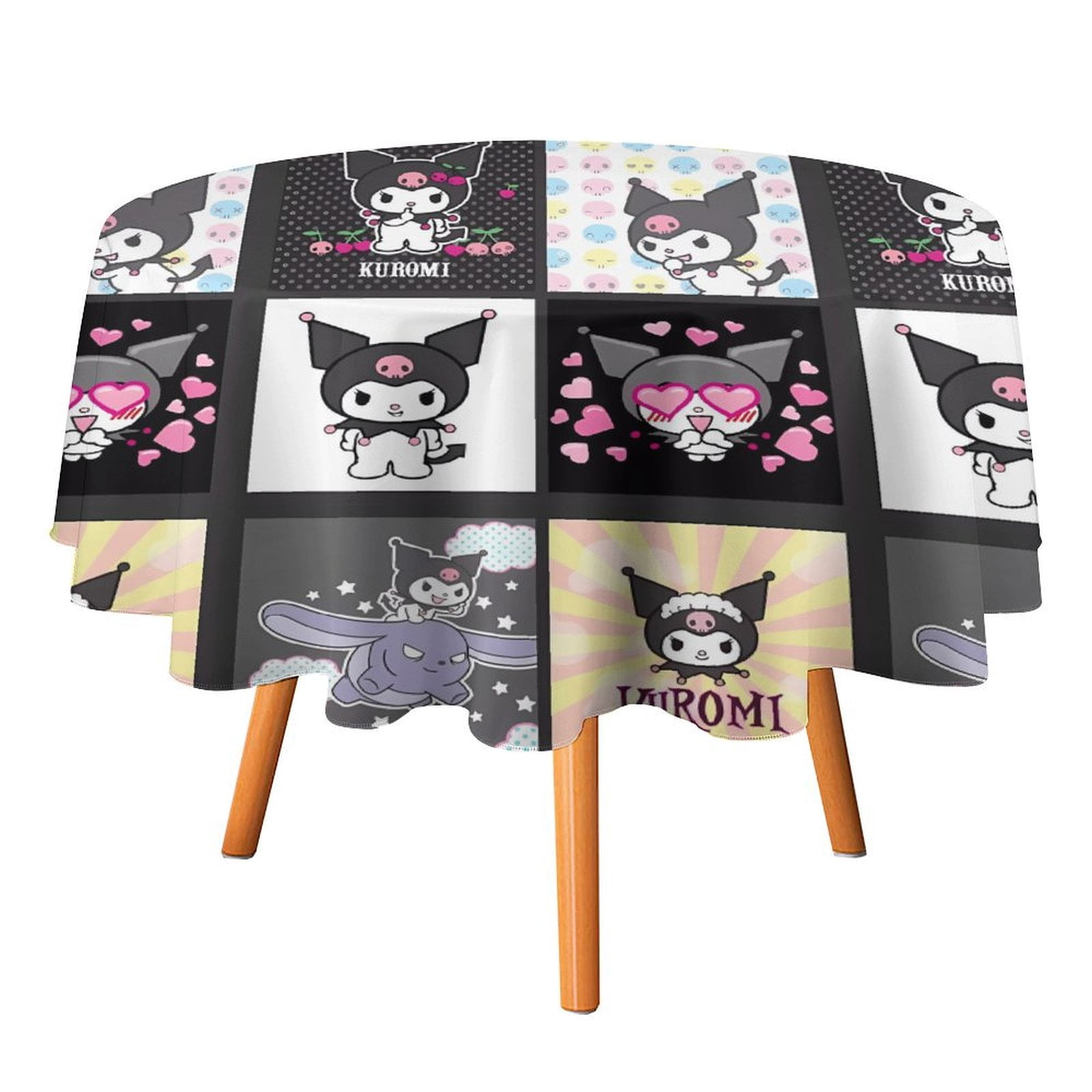 Kuromi Table Cloth Round Tablecloth Polyester Table Circular Table ...