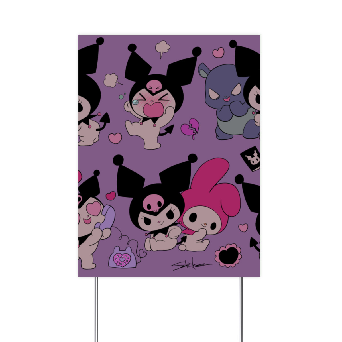 Kuromi Vertical Yard Display Sign, 18 x 24 Inch Yard/Lawn Decoration ...